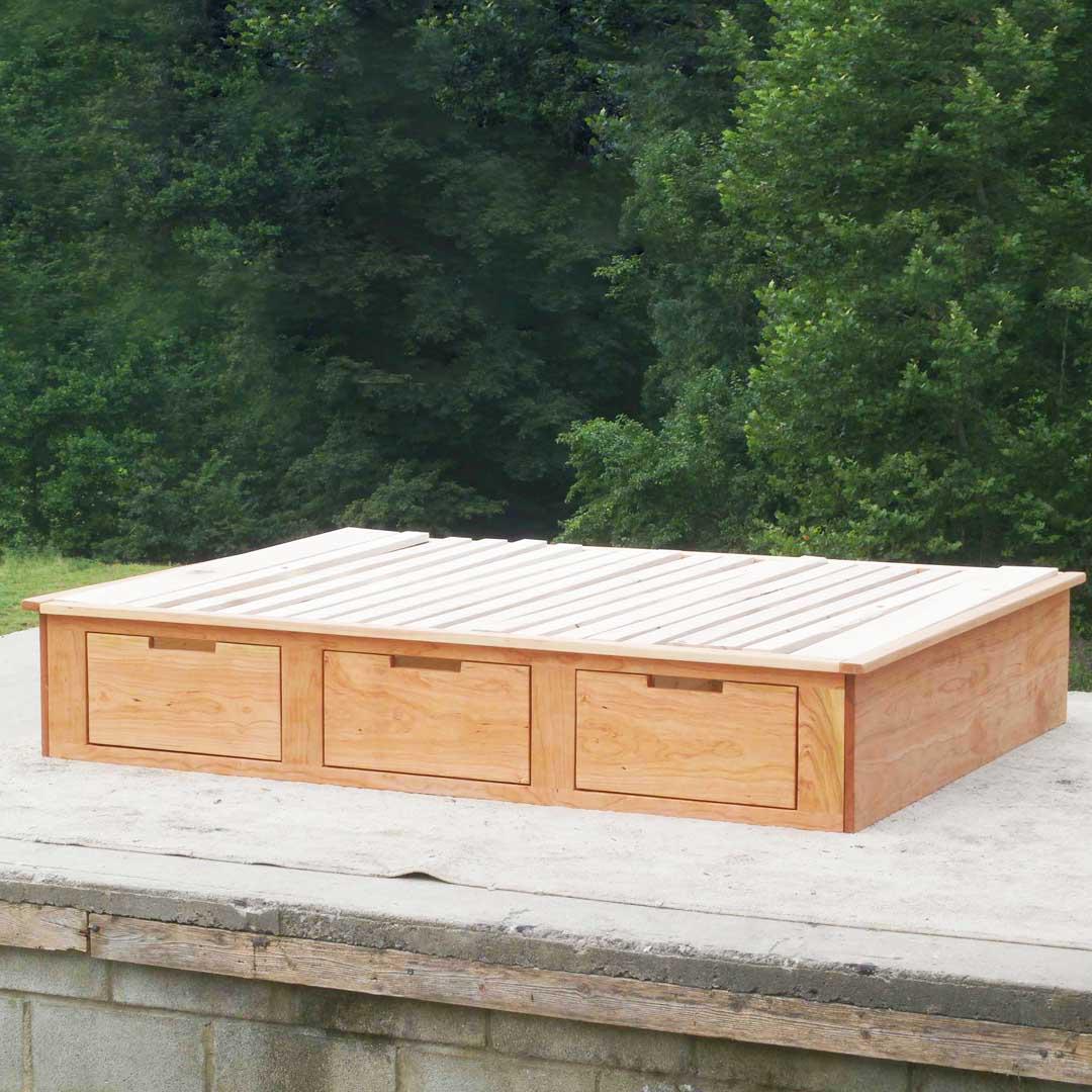 NdFsN06a Low Platform Bed or Tatami Bed with 6 Drawers