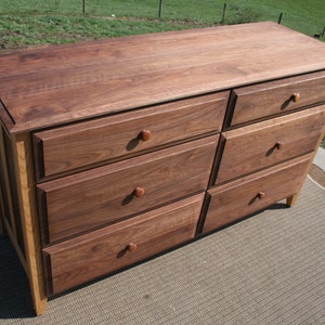 X6320o *hardwood 6 Drawer Dresser, Paneled Ends, Overlap Drawers ...