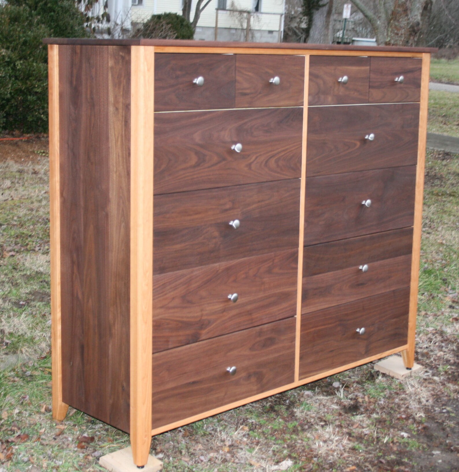 X12520A hardwood 12 Drawer Dresser Inset Drawers Flat - Etsy