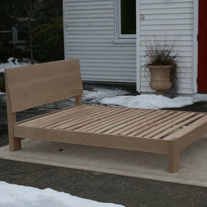 Ncrns03 solid Hardwood Bed With Slanted Head Board and Wide Thick Posts ...
