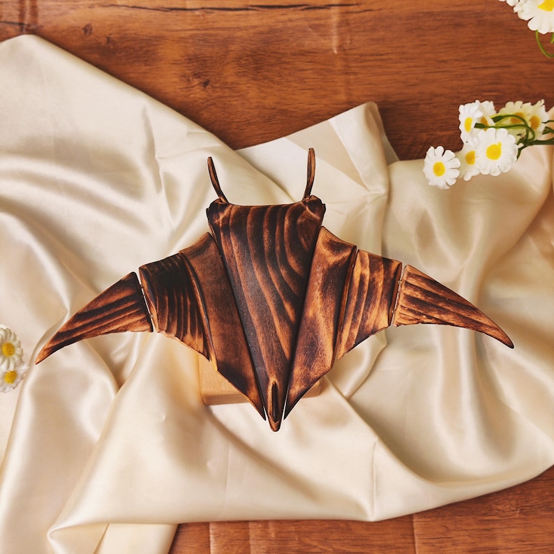 Handmade Wooden Manta Ray Automaton: Kinetic Sculpture, Unique Desk ...