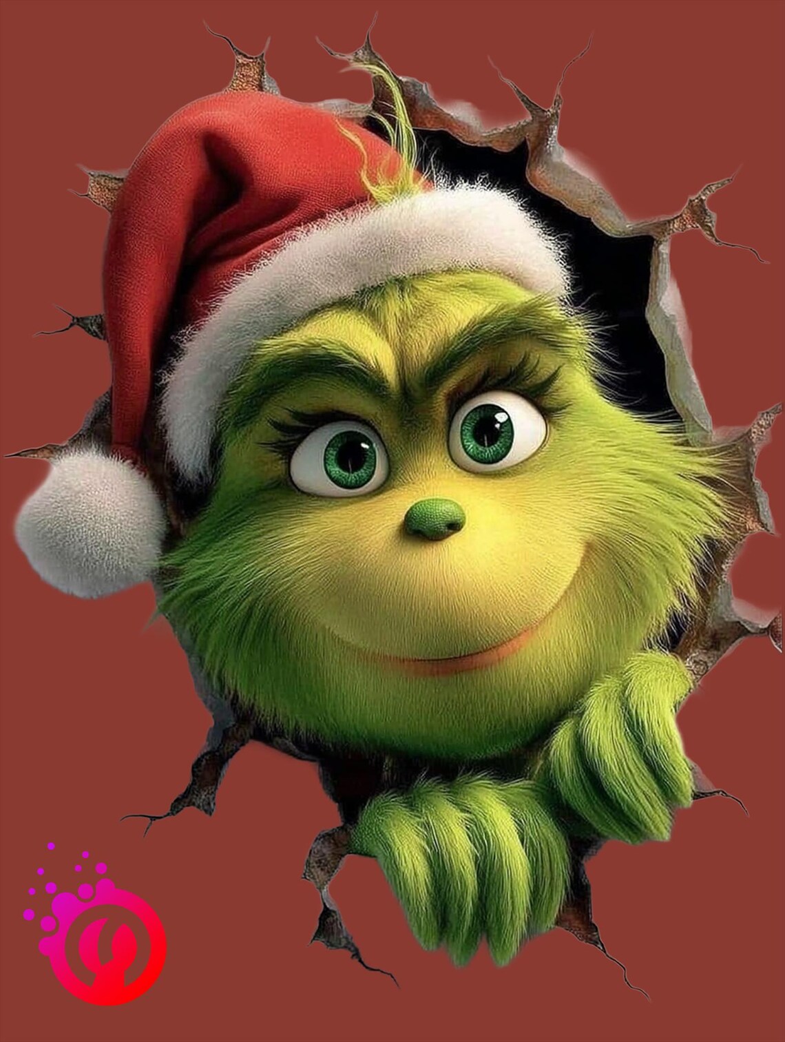 Grinch Peeking | PNG Download 5500px - Etsy