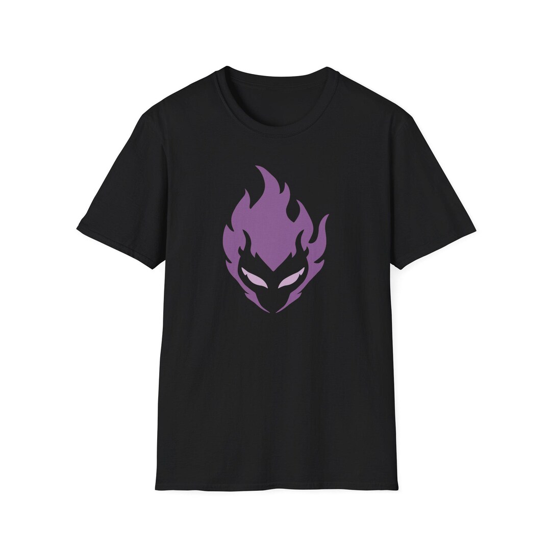 Purple Flame Mask T-shirt | Fiery Demon Face Graphic - Etsy