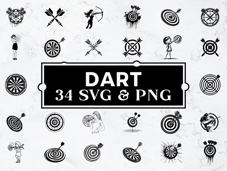 Dart Silhouette SVG PNG Bundle, Sports Cut Files - Etsy