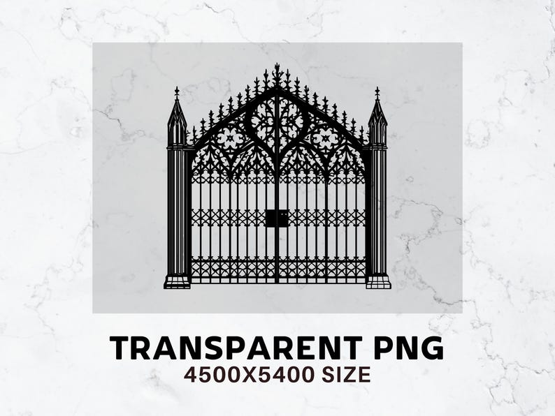 Gothic Gate Silhouette SVG PNG Bundle, Spooky Fence Clipart - Etsy