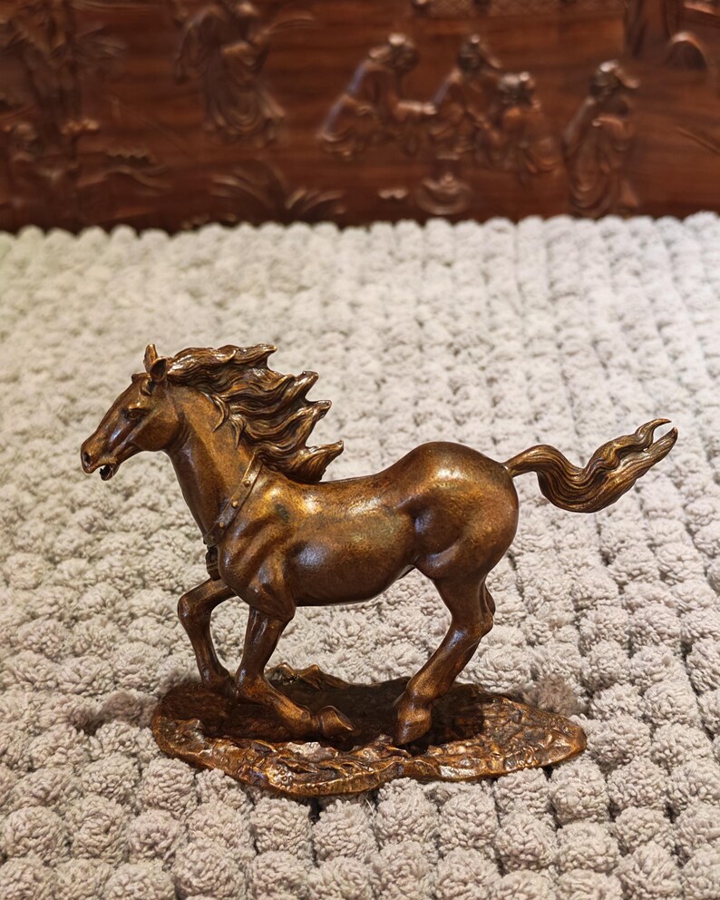 3.9″antique Bronze Galloping Horse Sculpture - "success at First Try ...