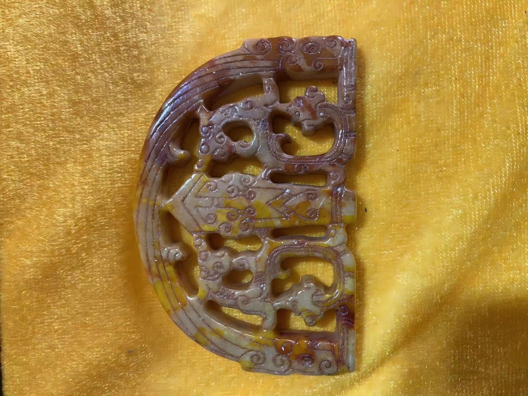 3.3"antique Chinese Archaic Jade Pendant - Neolithic Cong Form Ritual ...
