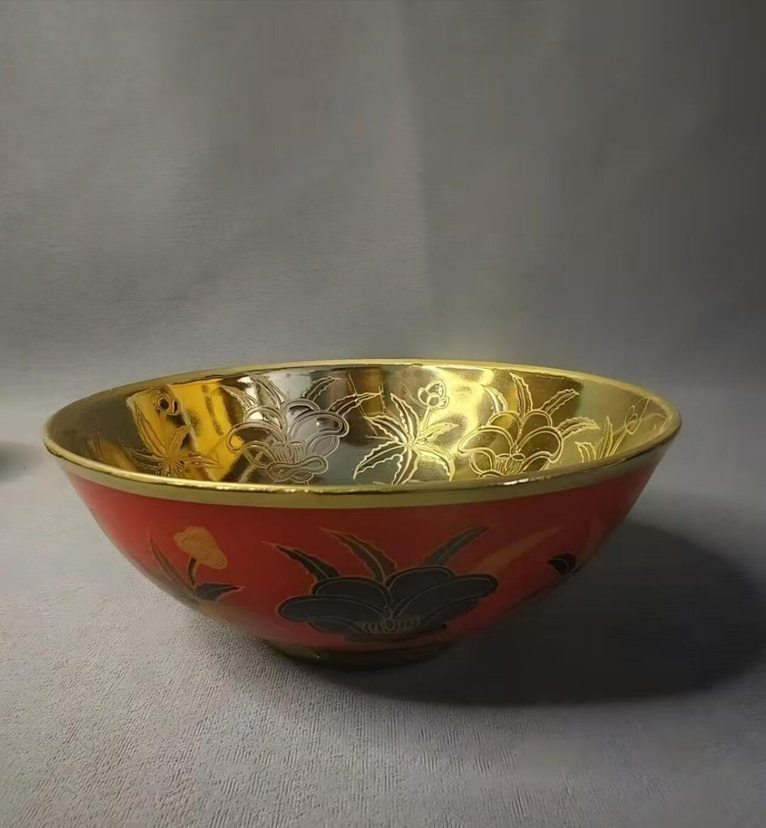 4.7″antique Chinese Imperial Red Porcelain Bowl –symbol of Prosperity ...