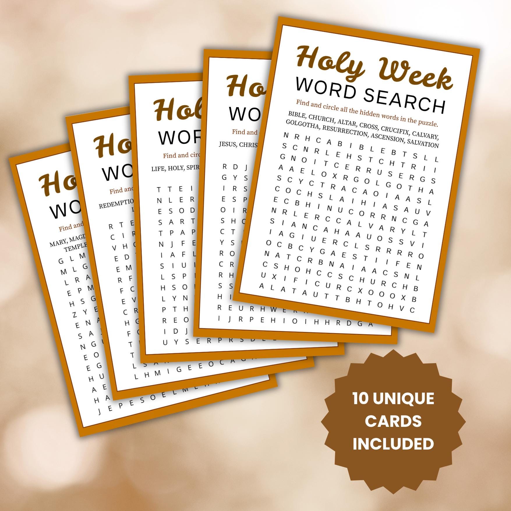 Holy Week Word Search Puzzle Game Easter Bible Game Printable Digital ...