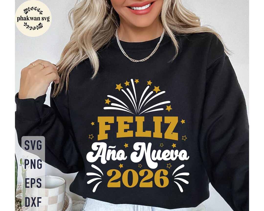 Feliz Año Nuevo 2026 SVG, Spanish New Year Cut File - Etsy
