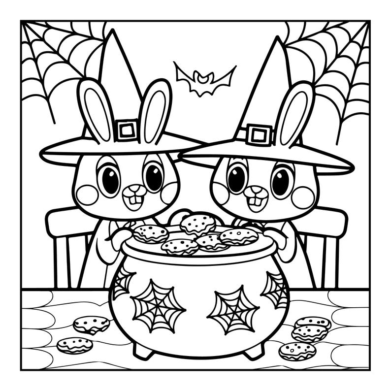 Creepy Friends Halloween Coloring Book, 94 Pages Spooky Digital PDF for ...