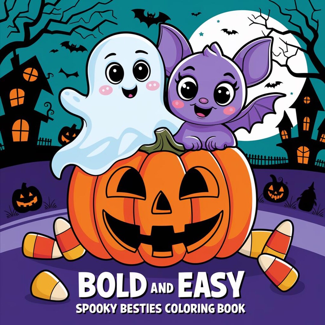 119 Pages Spooky Besties Halloween Coloring Book, Printable PDF for ...