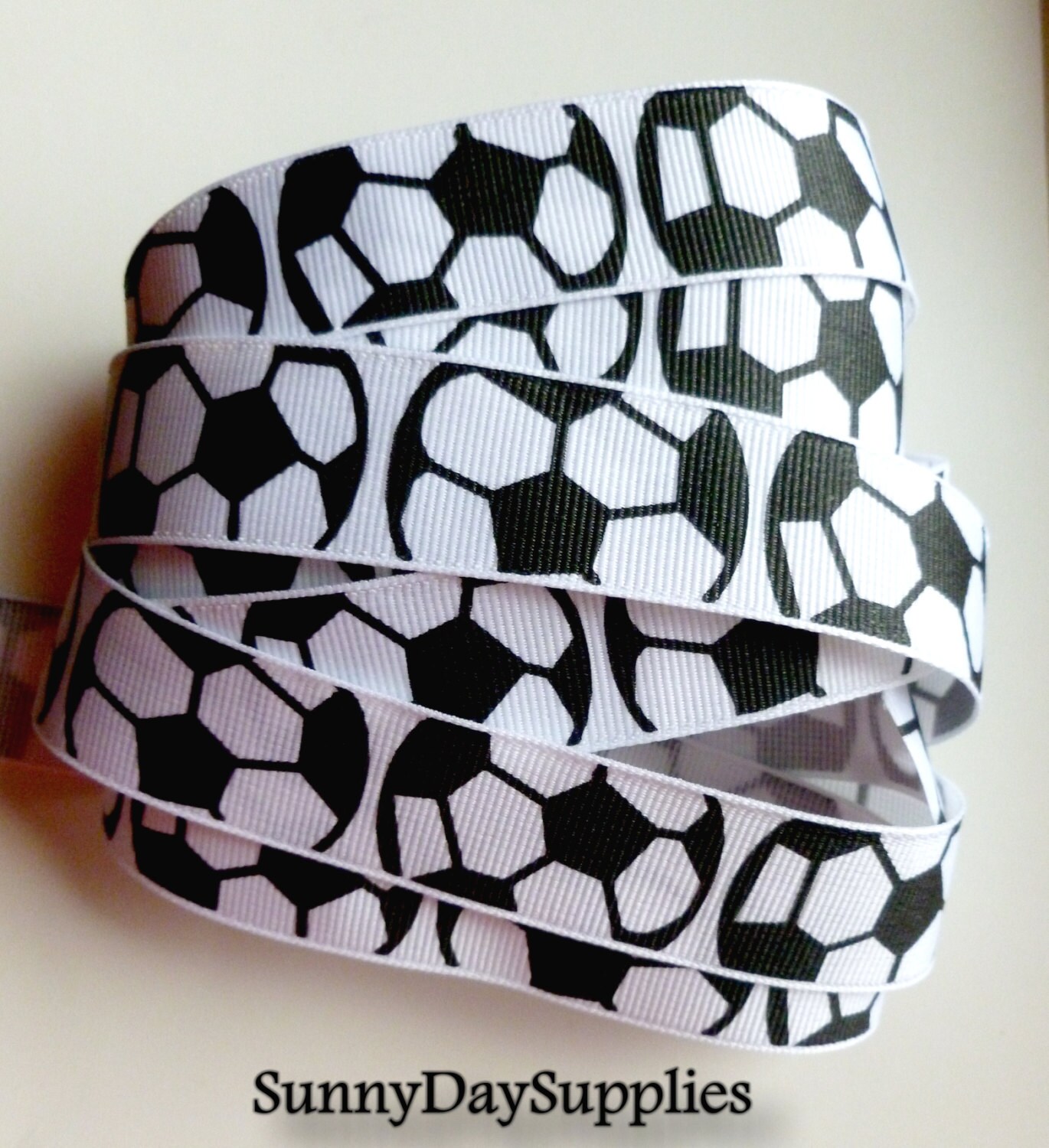 Soccer Grosgrain Ribbon for Sports School and Crafts Made | Etsy