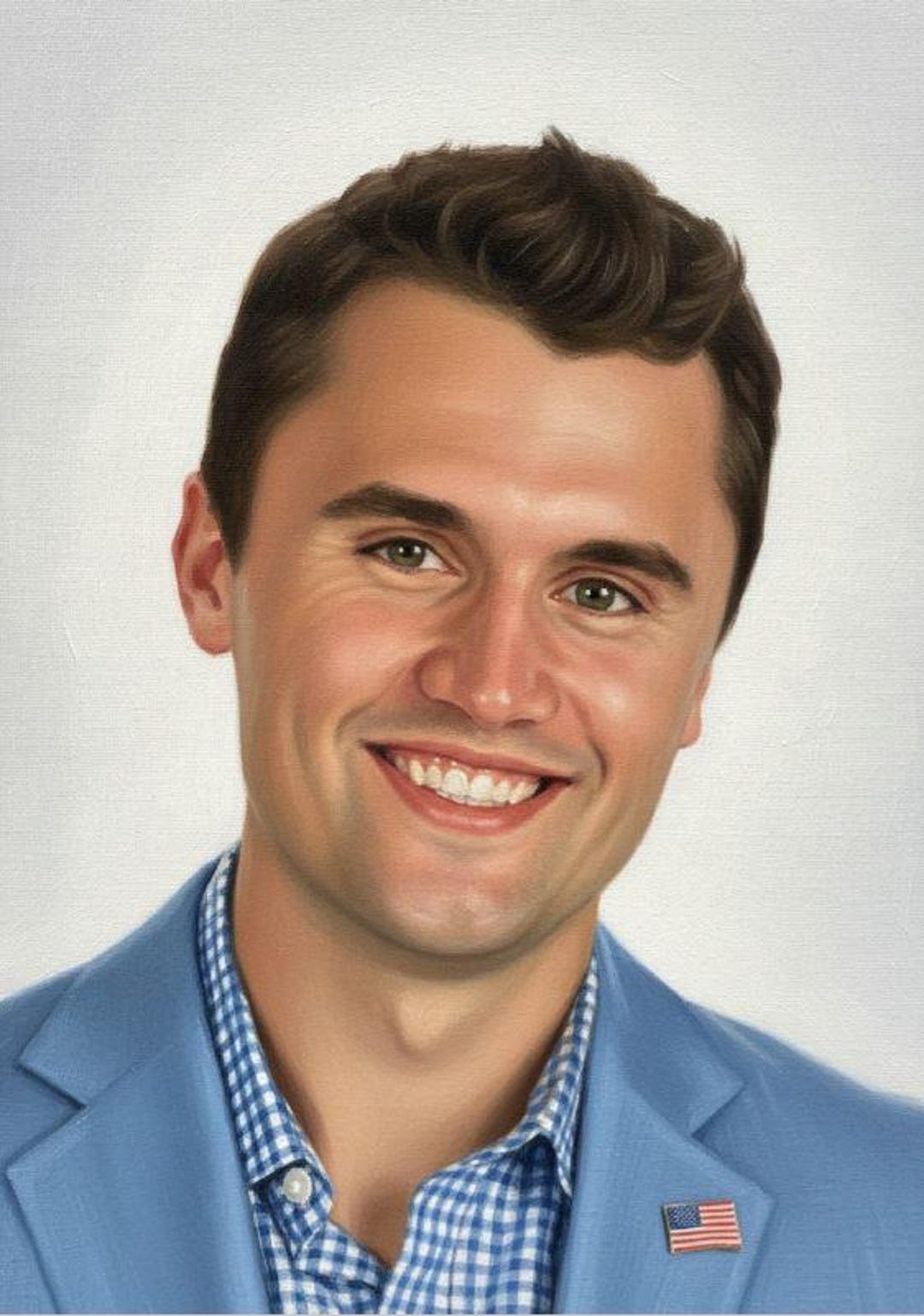 Oil Painting Portrait of Charlie Kirk - Etsy