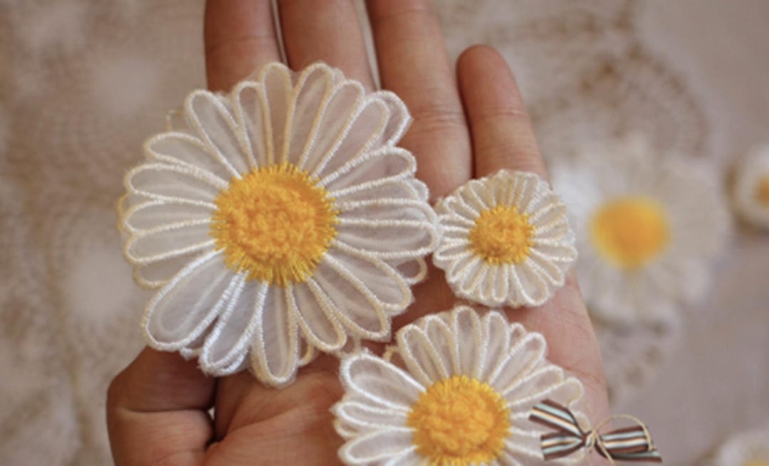 Daisy Flower Patches Appliques: Embroidery Daisy Patches, Appliques,diy ...