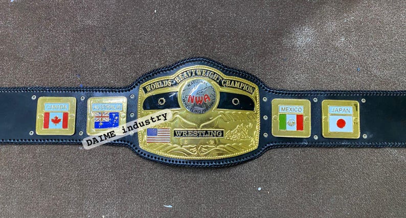 NWA Dome Globe Heavyweight Wrestling Championship Belt 4mm Zinc Replica ...