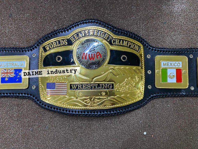NWA Dome Globe Heavyweight Wrestling Championship Belt 4mm Zinc Replica ...