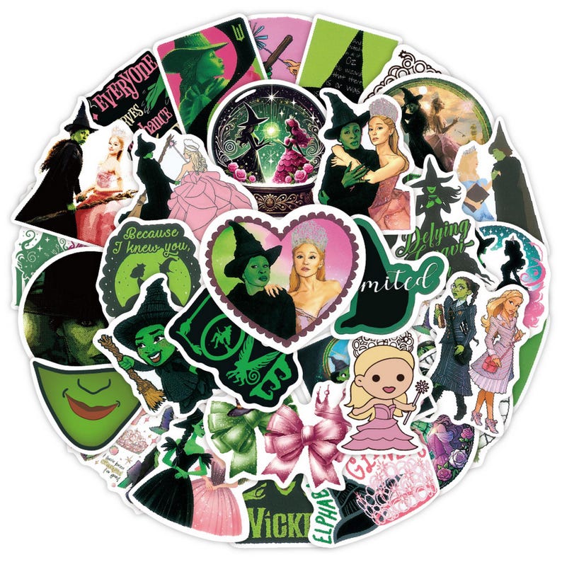 Wicked Movie Stickers Pack (50pcs) – Enchanting Graffiti Decals for ...