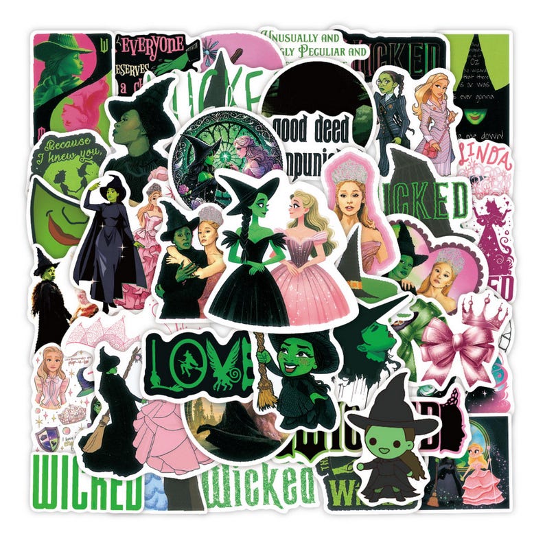 Wicked Movie Stickers Pack (50pcs) – Enchanting Graffiti Decals for ...
