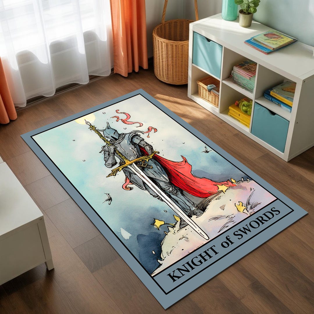 Knight of Swords Tarot Card Rug,washable Area Rug,non-slip Thin Rug ...