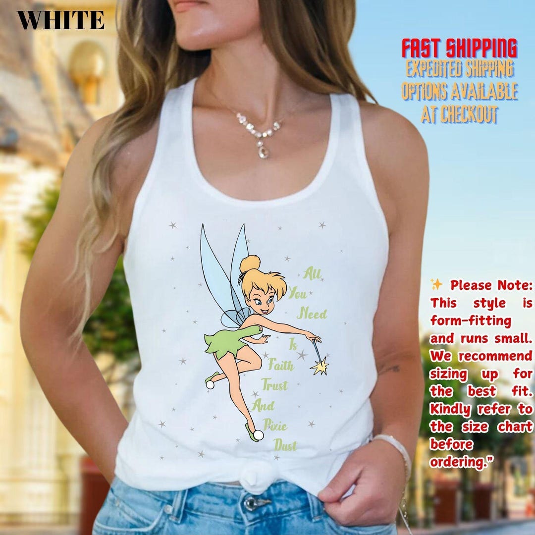 Princess Tinker Bell Shirt: Disney Fairy Crop Top - Women and Men Tank ...