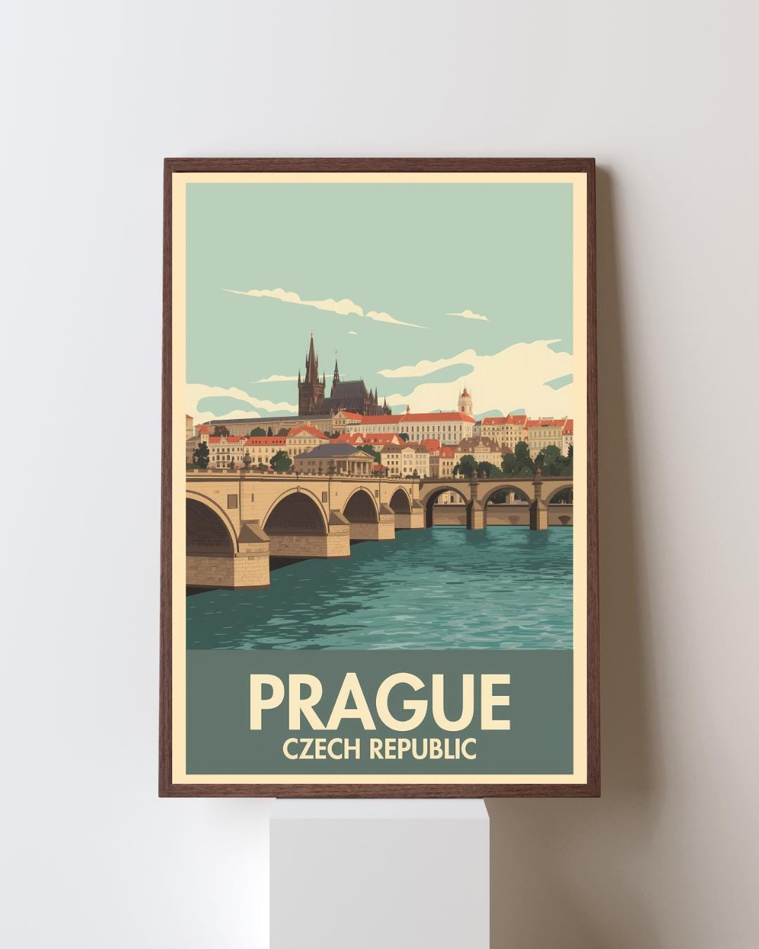 Prague Digital Download – Retro Czech Republic Travel Poster, Printable ...