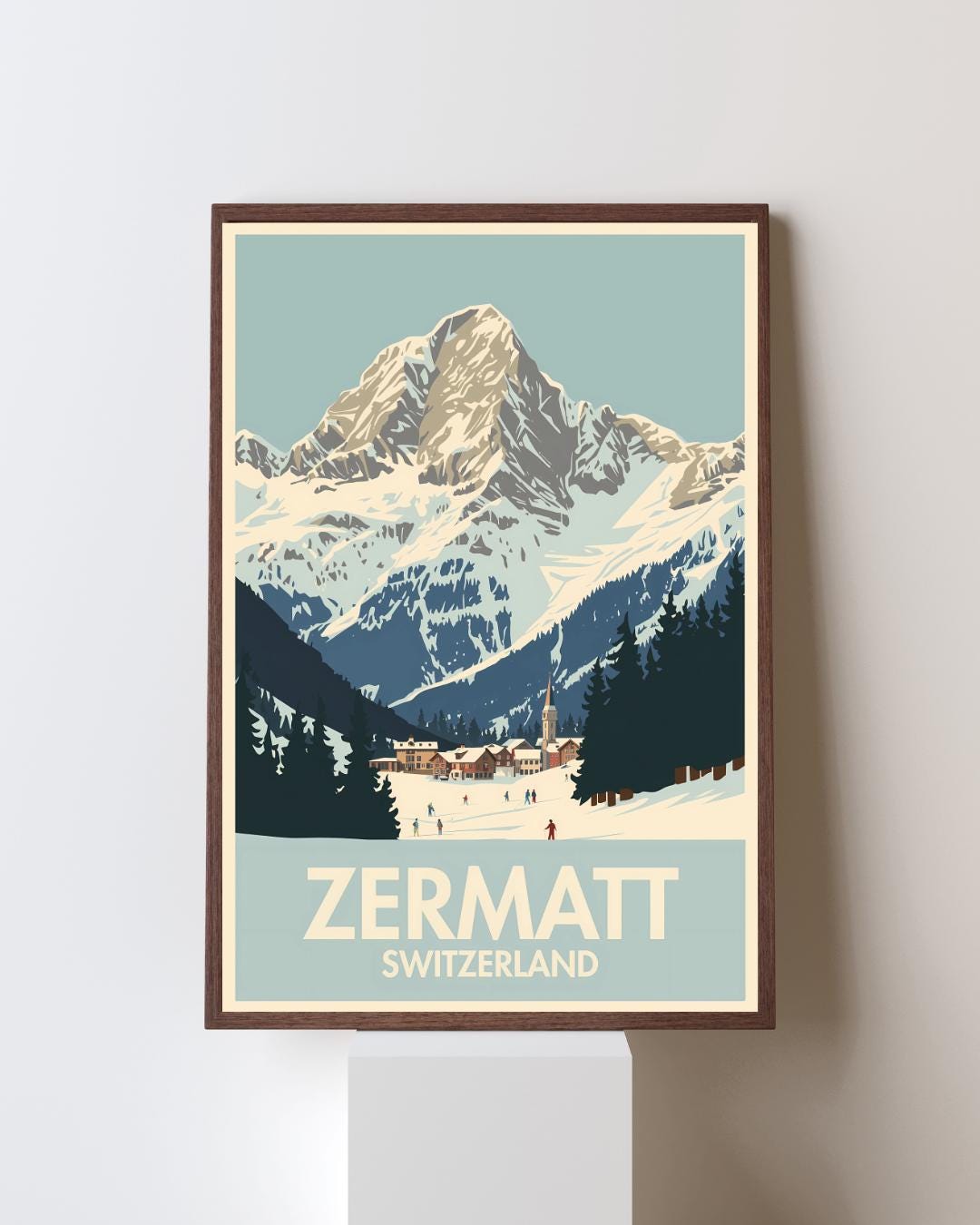 Zermatt Switzerland Travel Poster | Vintage Retro Wall Art | Mid ...