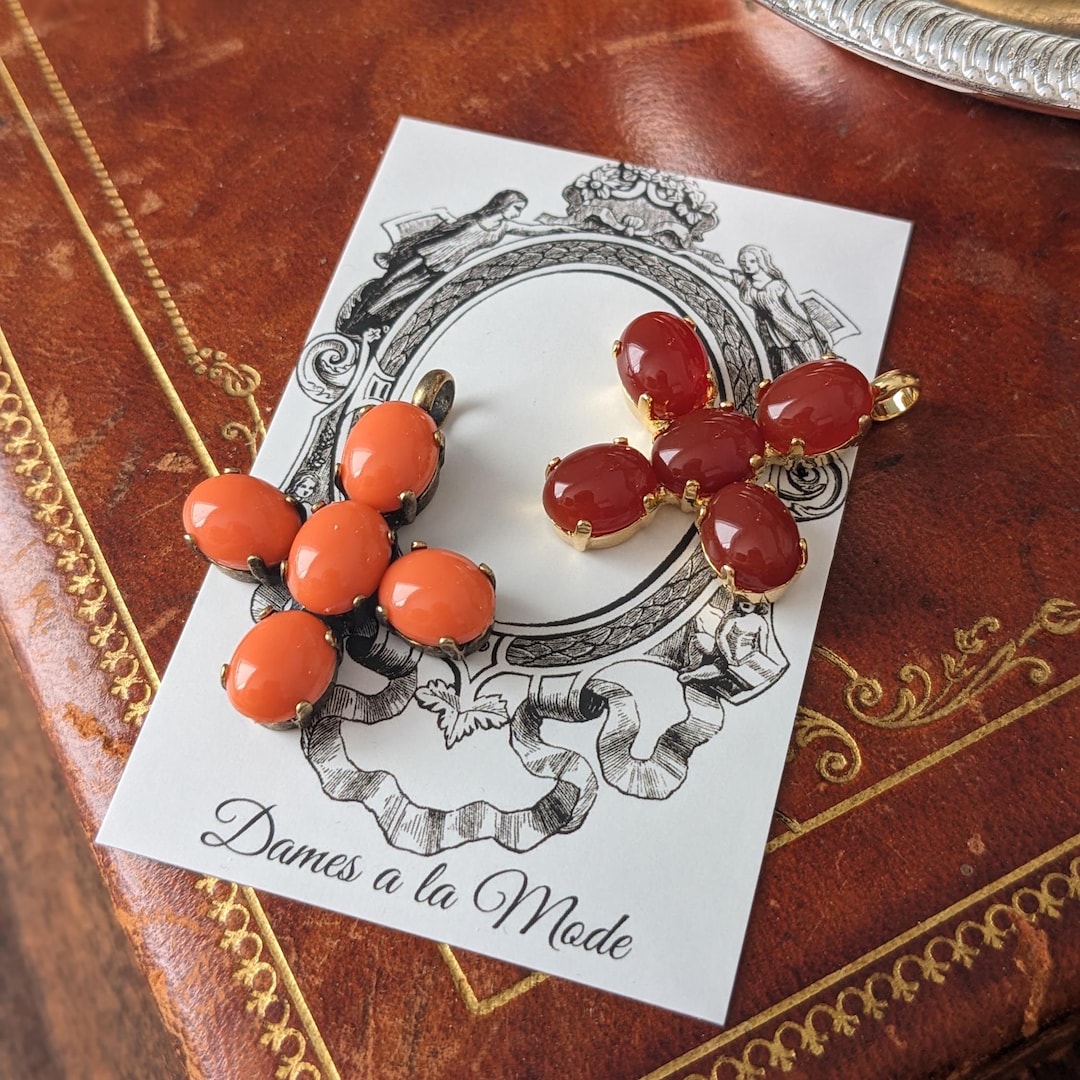 Small Jane Austen Cross, Jane Austen Cross Pendant, Coral Cross ...