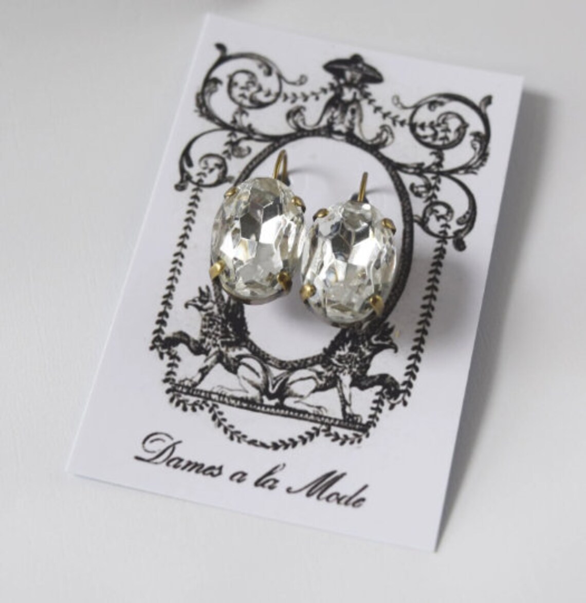 Clear Crystal Earrings, White Crystal Earring, Diamond Rhinestone ...