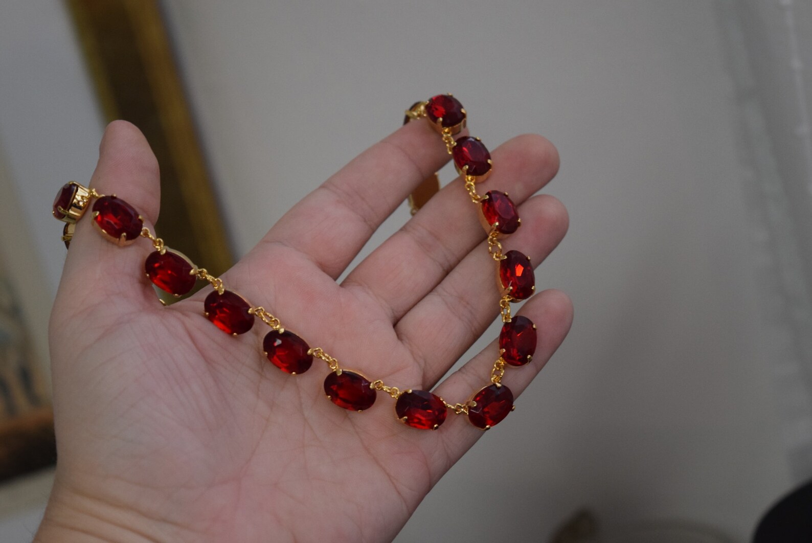Ruby Anna Wintour Necklace Georgian Collet Necklace Red - Etsy