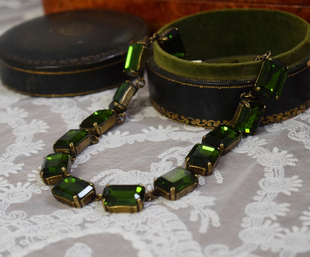 Olive Green Necklace Olive Statement Necklace Olive Jewelry - Etsy