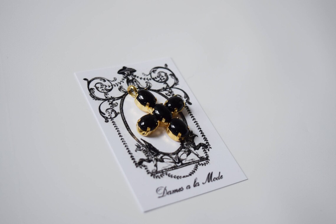 Onyx Jane Austen Cross Jane Austen Cross Pendant Black Onyx | Etsy