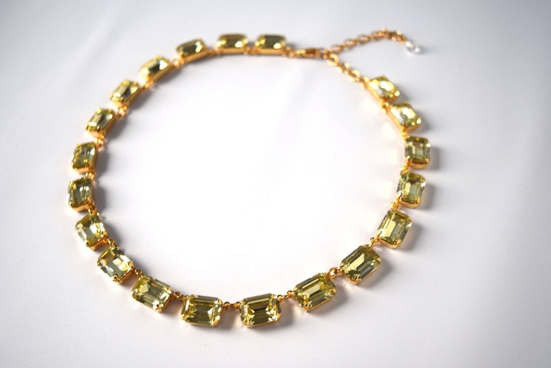 Yellow Crystal Necklace Swarovski Crystal Jewelry Citrine | Etsy