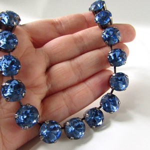 Light Blue Paste Glass Collet Necklace, Light Sapphire Blue, Ocean Blue ...