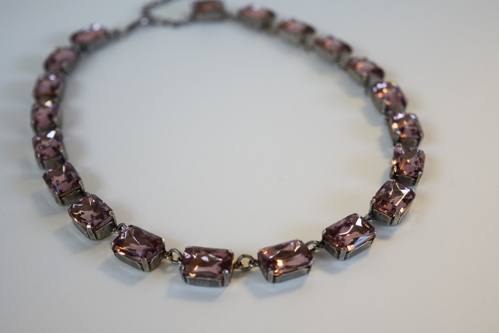 Lavender Rhinestone Necklace Purple Necklace Light Purple - Etsy