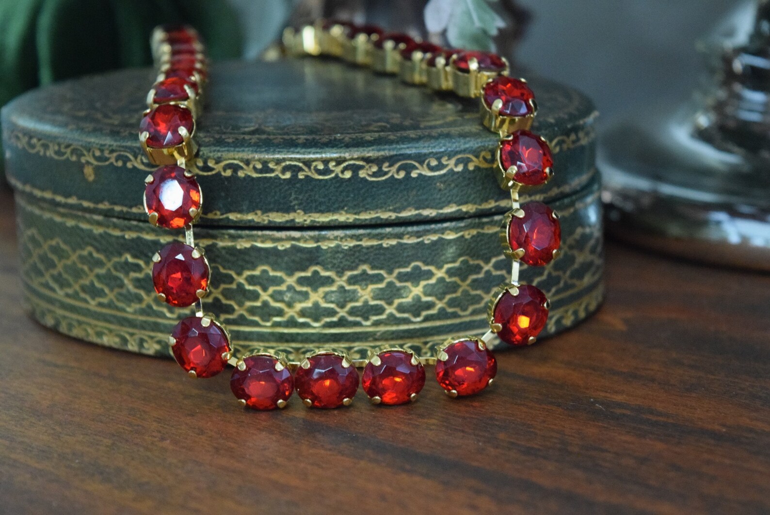 Ruby Anna Wintour Necklace Red Georgian Collet Necklace | Etsy