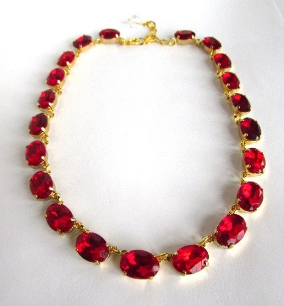 Ruby Anna Wintour Necklace Georgian Collet Necklace Red | Etsy