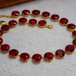 Ruby Anna Wintour Necklace, Red Georgian Collet Necklace, Georgian ...