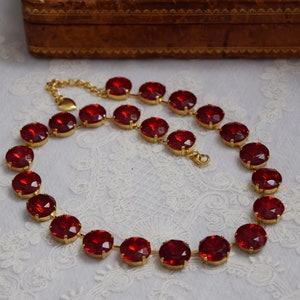 Ruby Anna Wintour Necklace, Red Georgian Collet Necklace, Georgian ...