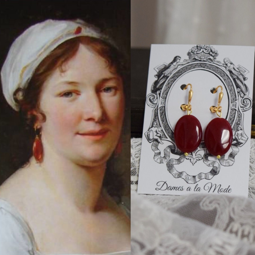 Regency Red Earrings, Red Coral Earring, Regency Coral Earrings ...