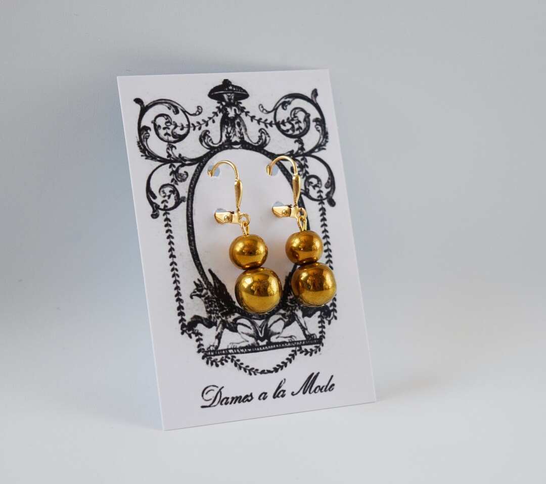 Regency Golden Ball Earrings, Historical Earrings, 18th Century Jewelry ...