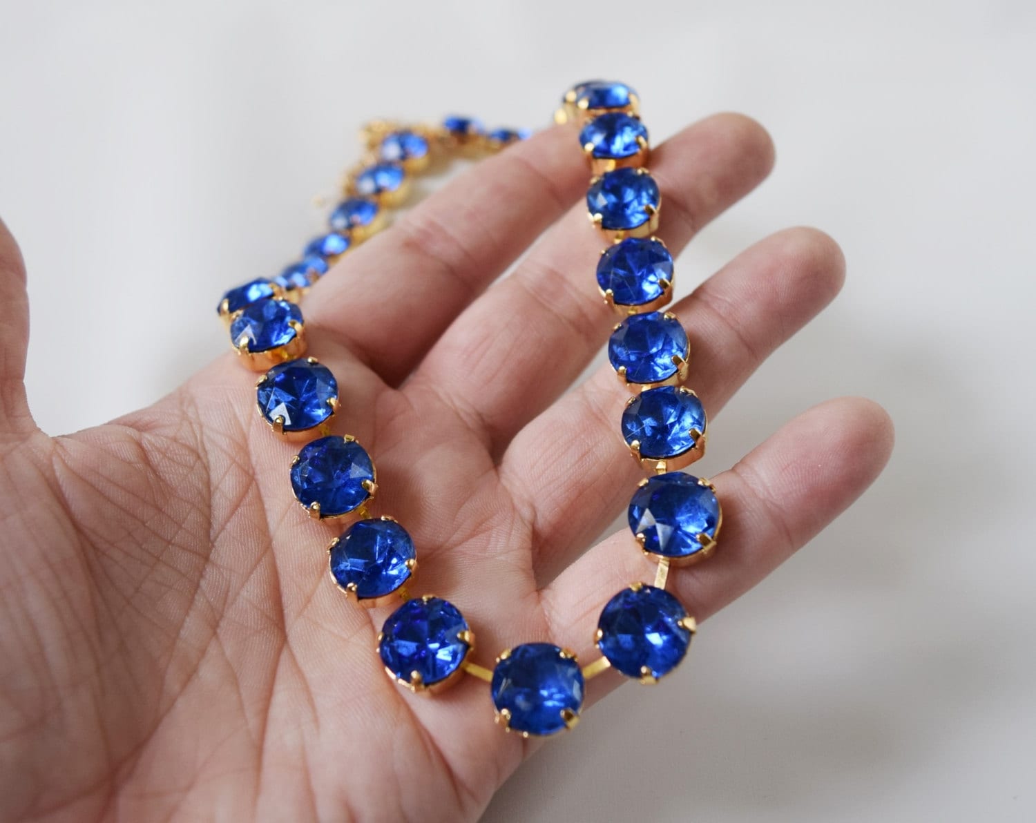 Sapphire Collet Necklace Blue Anna Wintour Necklace Royal | Etsy