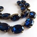 Navy Crystal Necklace, Navy Statement Necklace, Dark Blue Collet ...