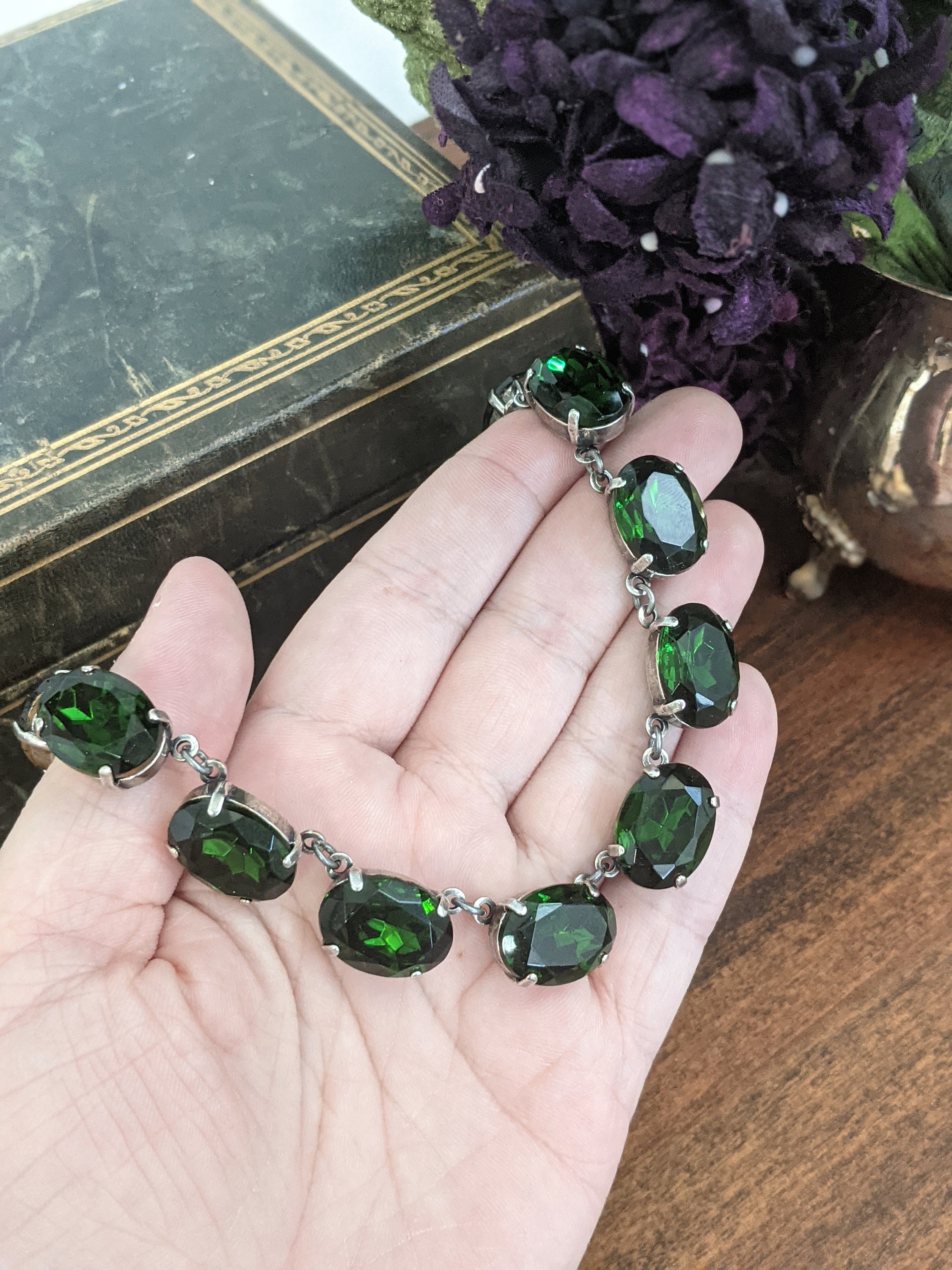 Dark Green Necklace Green Statement Necklace Tourmaline | Etsy