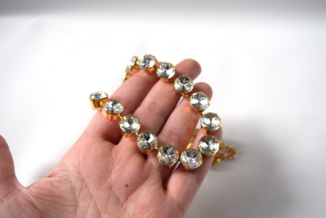 Crystal Necklace Diamond Anna Wintour Necklace Georgian - Etsy