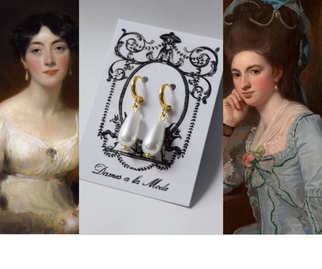 Regency Pearl Earrings, Historical Jewelry, 18th Century Pearl Earring ...