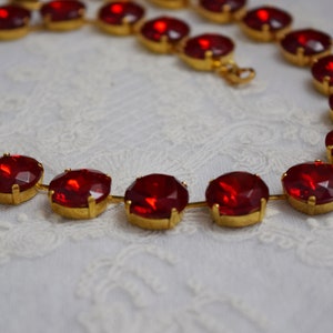 Ruby Anna Wintour Necklace, Red Georgian Collet Necklace, Georgian ...