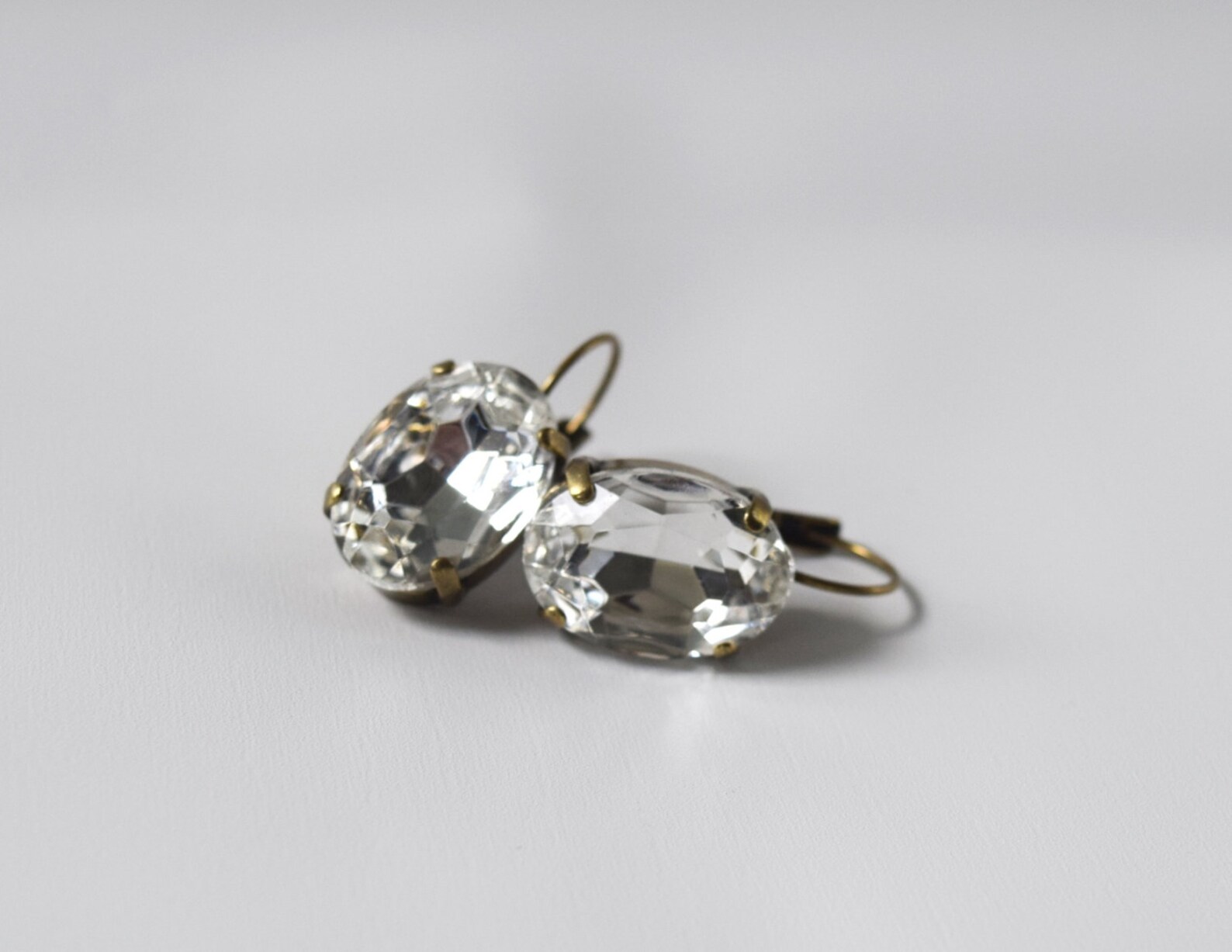 Clear Crystal Earrings, White Crystal Earring, Diamond Rhinestone ...