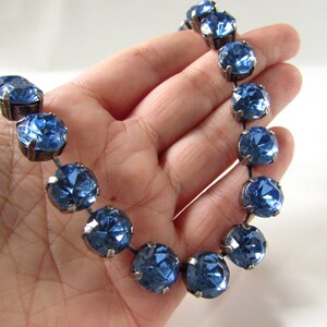 Light Blue Paste Glass Collet Necklace, Light Sapphire Blue, Ocean Blue ...
