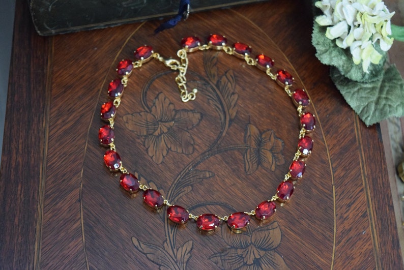 Ruby Anna Wintour Necklace Georgian Collet Necklace Red - Etsy